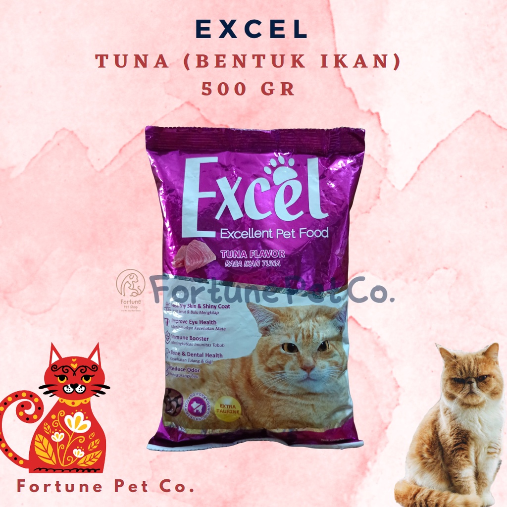 Jual Excel makanan kucing 500 gr Tuna (Ikan) - Makanan Kucing Kering ...