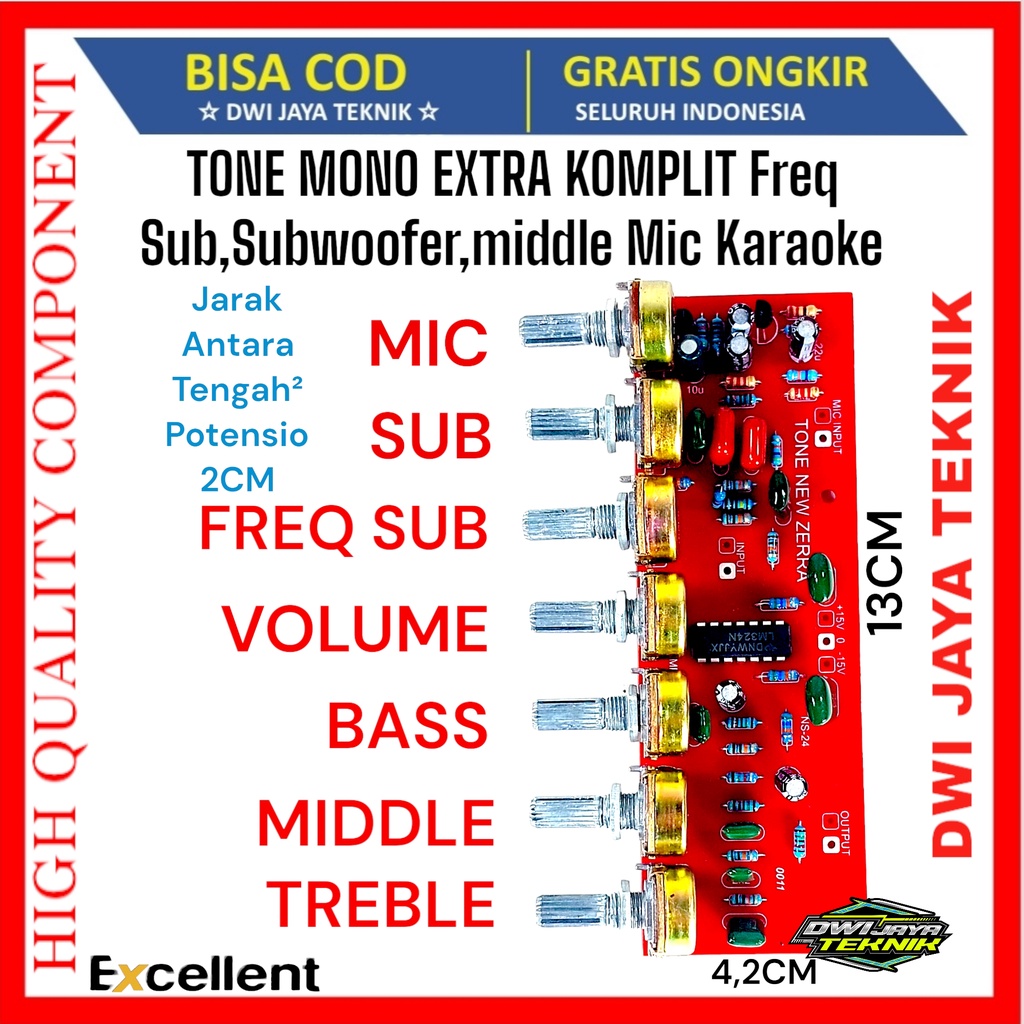 Jual Tone Control Mono EXTRA KOMPLIT Subwofer+midel+mic Zera | Shopee ...