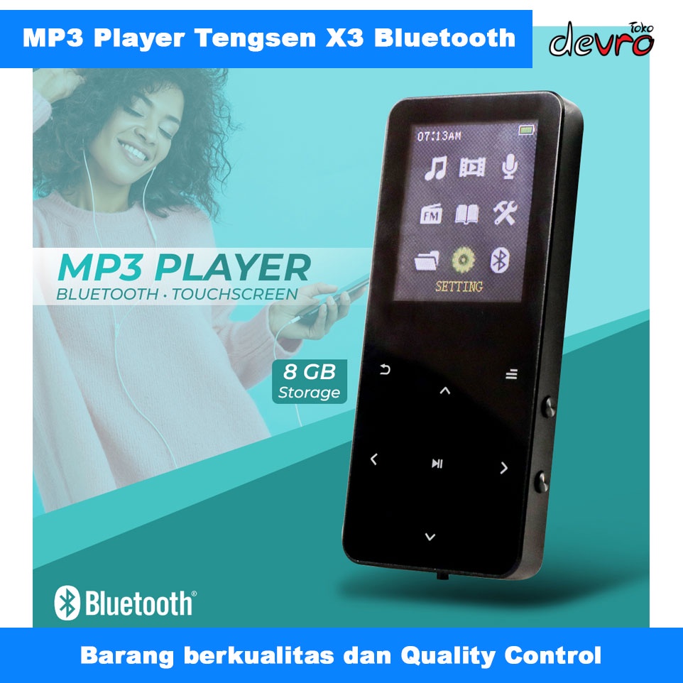 Jual DAP MP3 Player Digital Audio Player Bluetooth 8GB - MP3 Player ...