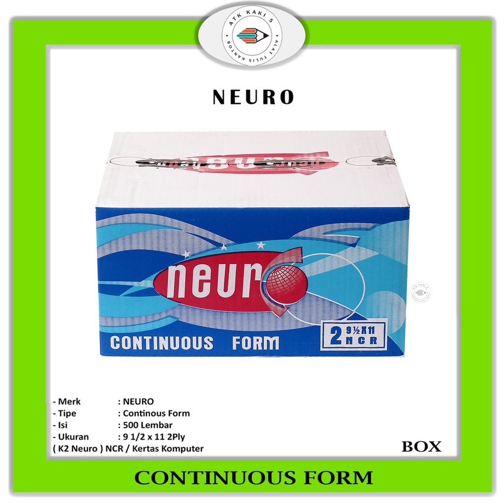 Jual NEURO - Continous Form 91/2 x 11 2 Ply ( K2 ) NCR / Kertas ...