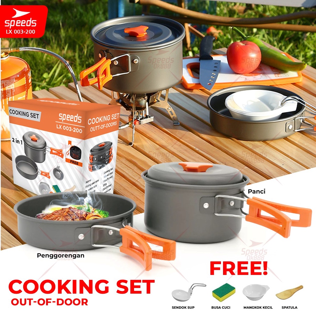 Jual SPEEDS Alat Masak Camping 2in1 Piknik Cooking Set Portable Pancing ...