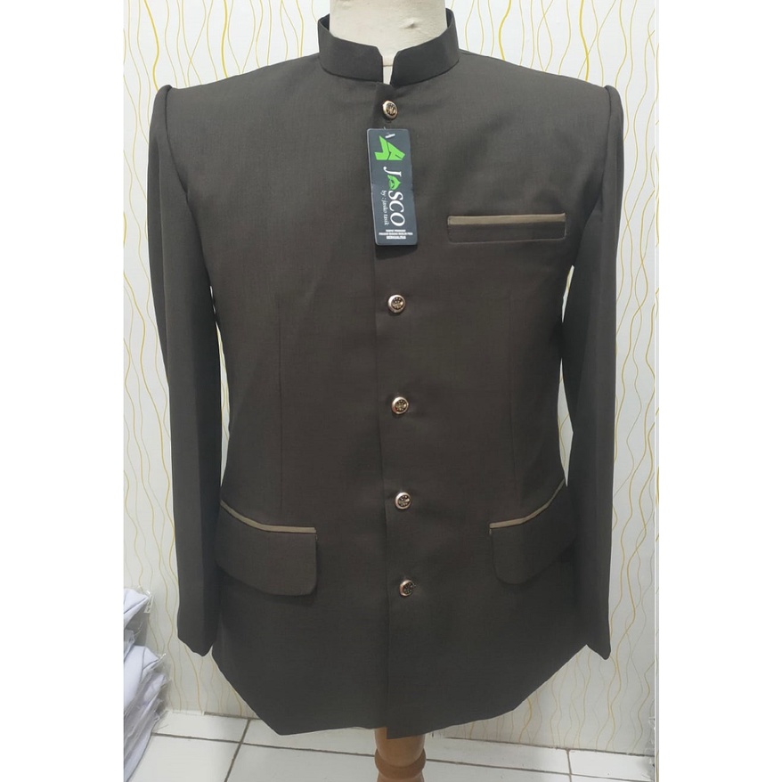 Jual Jasko Polos Cokelat Tua Wol Novus Jas Koko Pria Lis Saku Depan ...