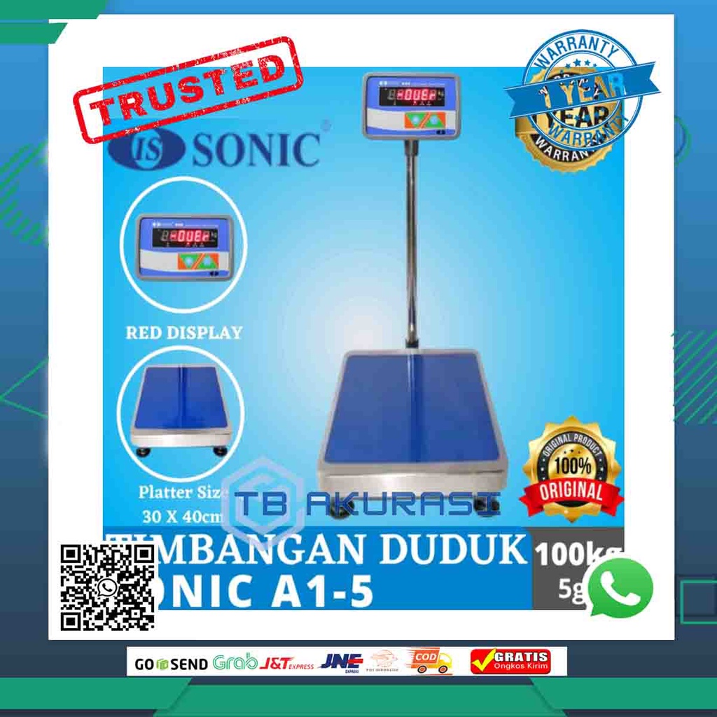 Jual Timbangan Duduk DIgital Bench Scale SONIC A1-5 Double Display ...