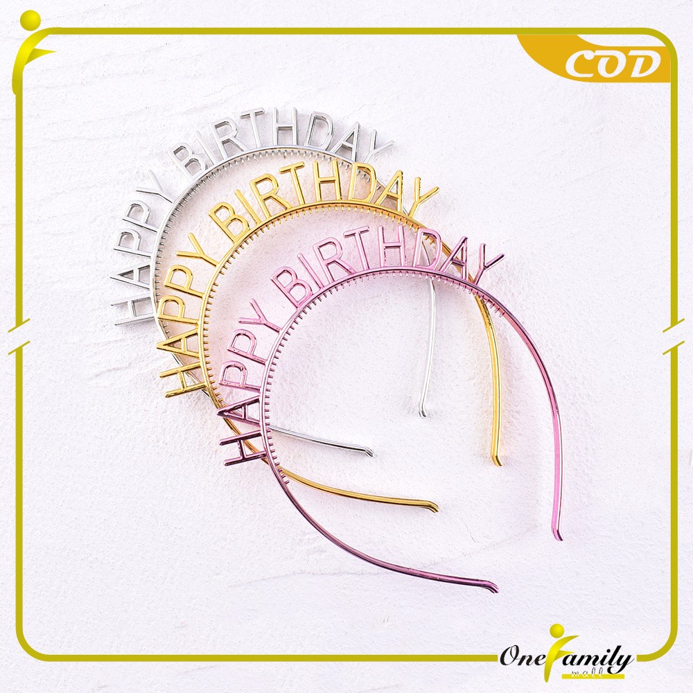 Jual ONE-C787 Bando Happy Birthday Silver Anak Bahan Plastik Pesta ...