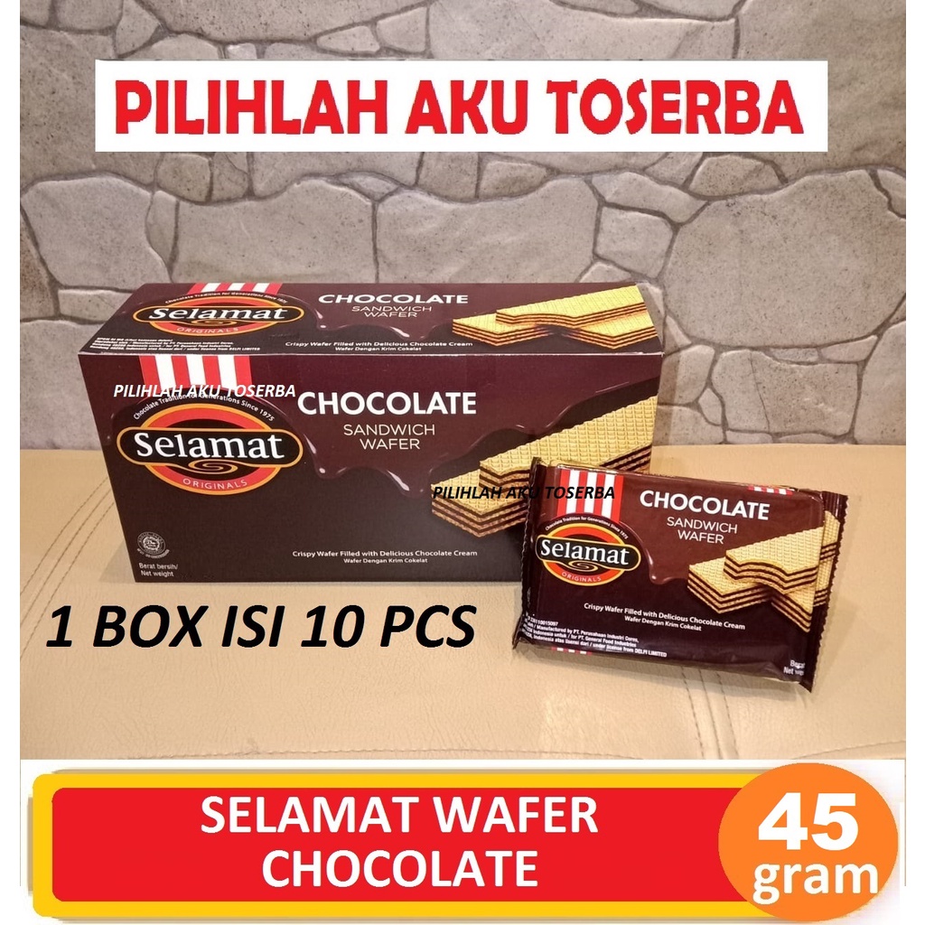 Jual Selamat Wafer CHOCOLATE / COKLAT 45 g - ( HARGA 1 BOX ISI 10 PCS ...