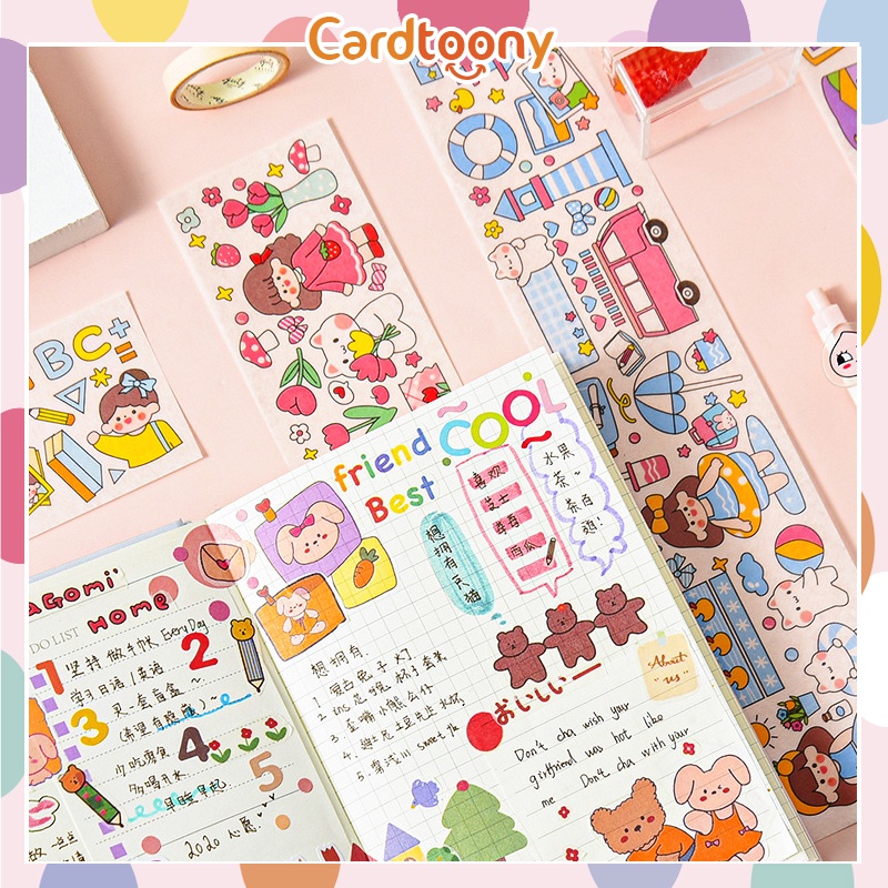 Jual Stiker Aesthetic Panjang Lucu Imut sticker DIY Rabbit Girl Bear ...