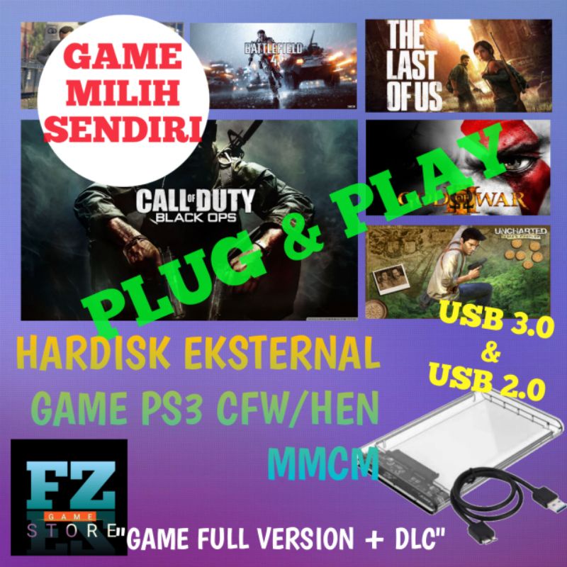 Jual Hardisk eksternal ps3 isi game PS3 cfw plug and play | Shopee ...