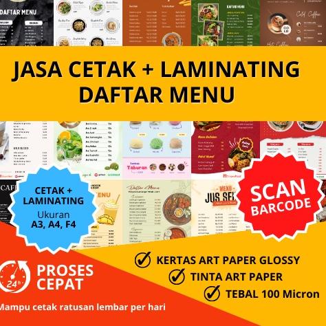 Jual O40 Cetak Daftar Menu | Barcode | QR | Ukuran A3 A4 F4 PRODUK ...