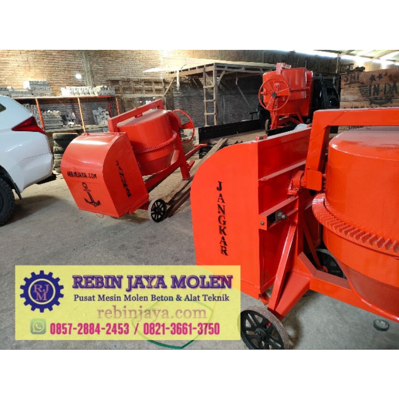 Jual Concrete Mixer Molen Beton Semen Mesin Cor kapasitas 1 sak semen 50kg 500 liter bearing ...