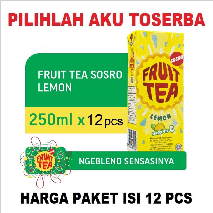 Jual Fruit Tea Sosro LEMON Kotak 250 ml - ( HARGA 12 pcs ) | Shopee ...