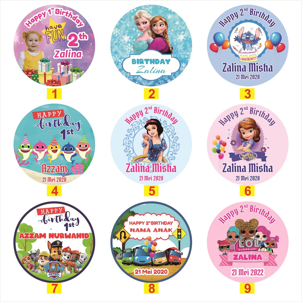 Jual STIKER LABEL ULANG TAHUN ANAK /LABEL ULTAH / TEDHAK SITEN ...