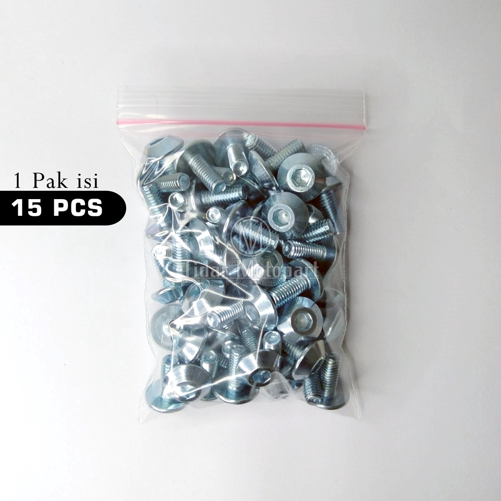 Jual 1 Pak Baut Body L Vixion/ Baut Body R15 /Baut Body Yamaha Kunci L ...