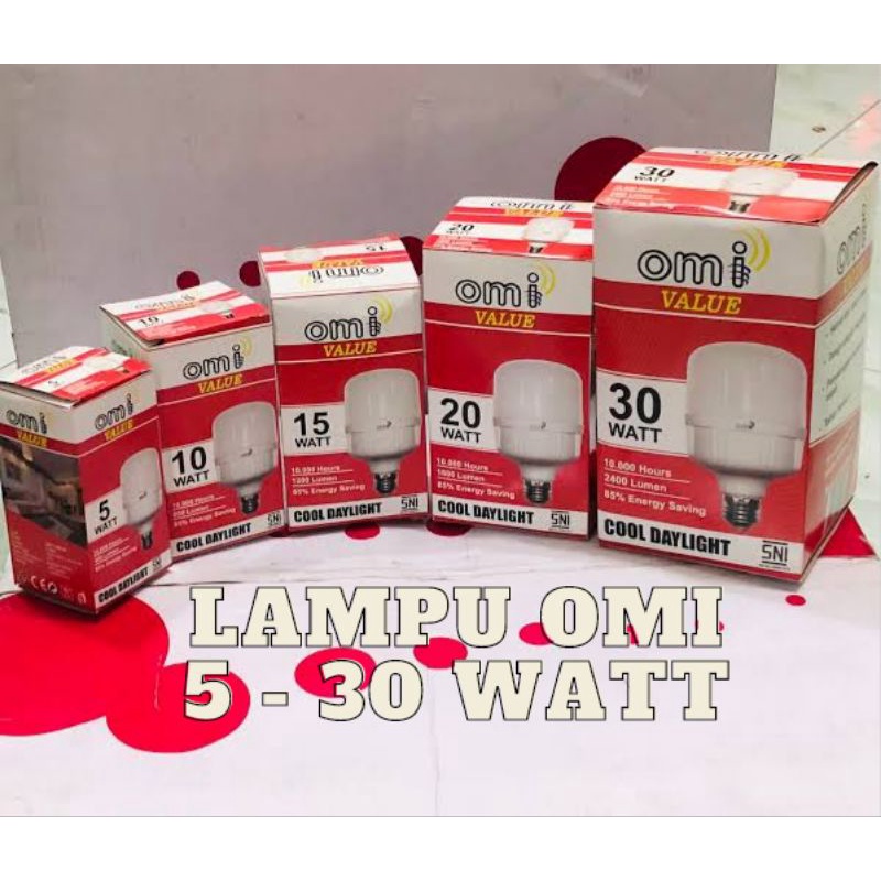 Jual Lampu Omi Led Value bohlam Putih 5 - 30 watt | Shopee Indonesia