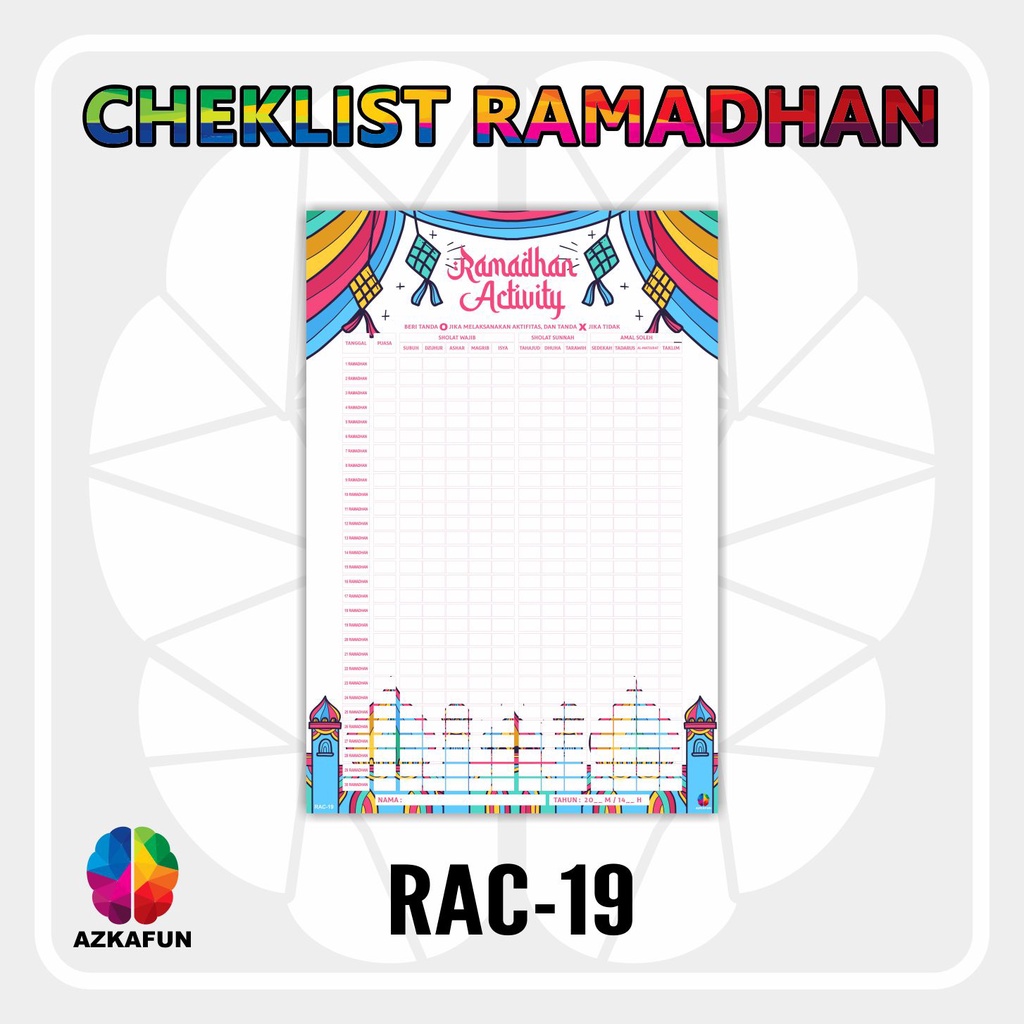 Jual Poster Checklist EDISI RAMADHAN ACTIVITY - Ceklist Aktifitas ...