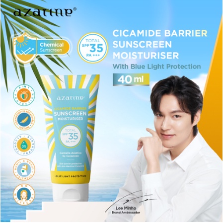 Jual AZARINE CICAMIDE BARRIER SUNSCREEN MOISTURIZER SPF 35PA+++ 40g ...