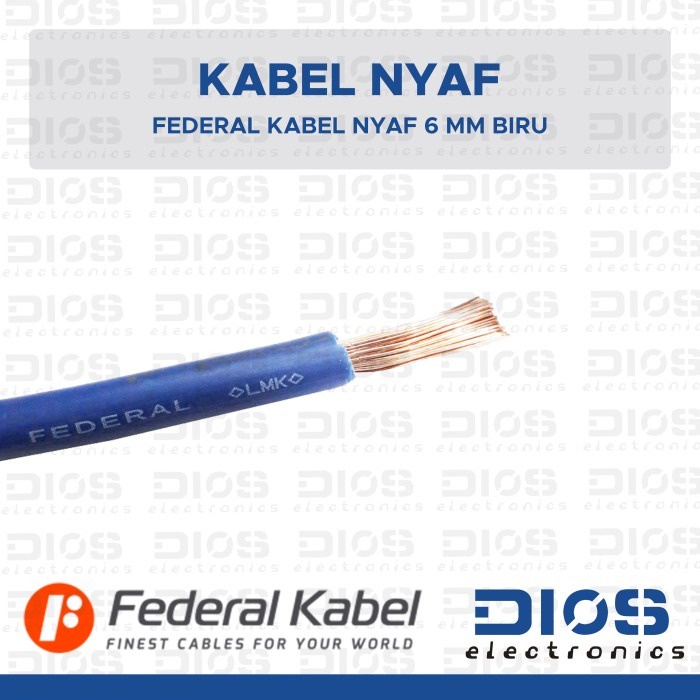 Jual FEDERAL Kabel NYAF 6 mm Serabut Biru (meteran) | Shopee Indonesia