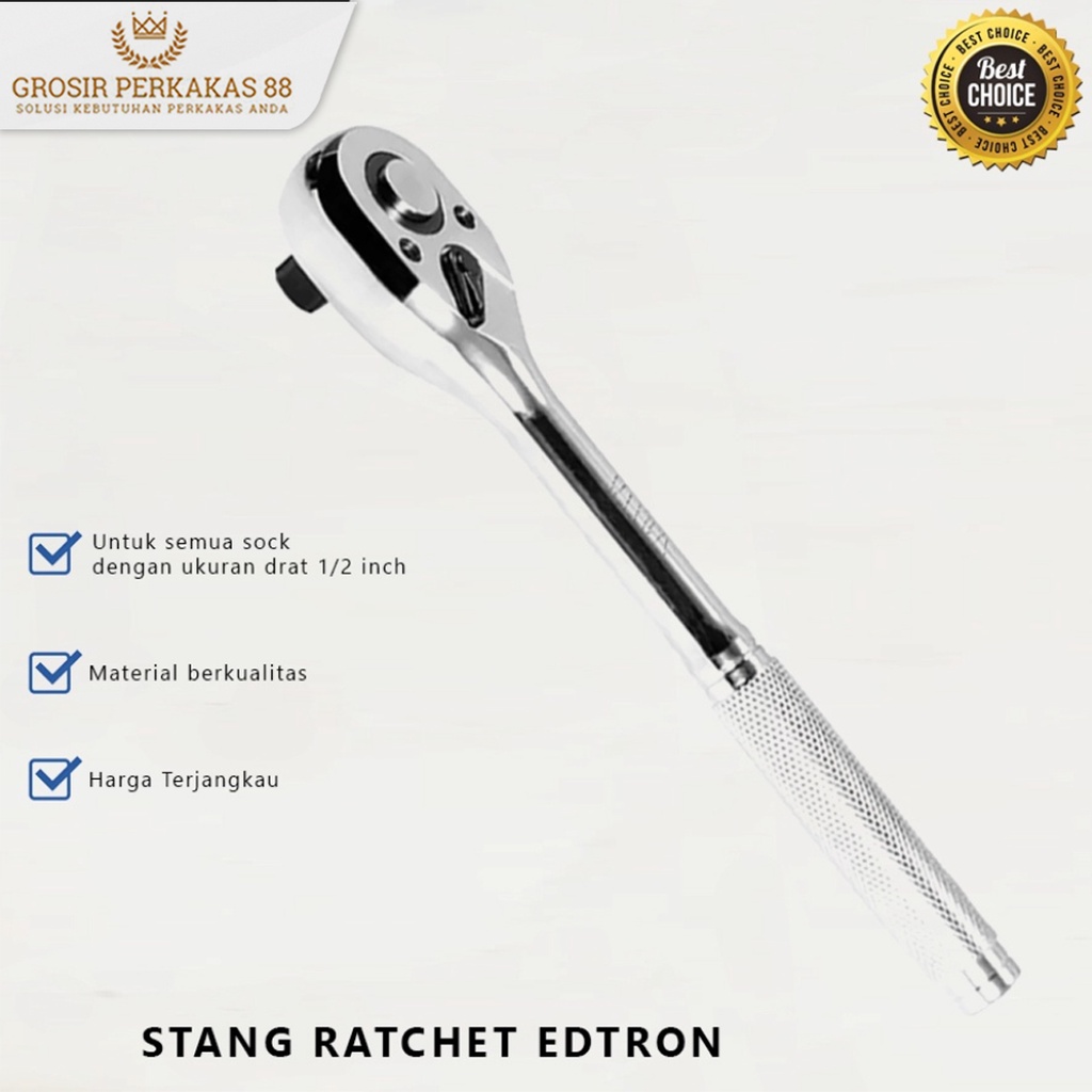 Jual Gagang Rachet Kunci Krek Edtron 1/2 Stang Ratchet Sok Sock Shock ...