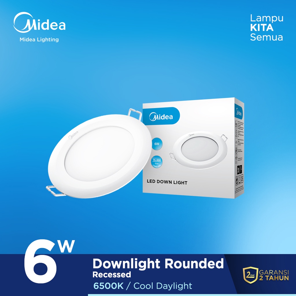 Jual Midea Lighting - Lampu LED Downlight 6 Watt 6500K CDL 4 Inch ...