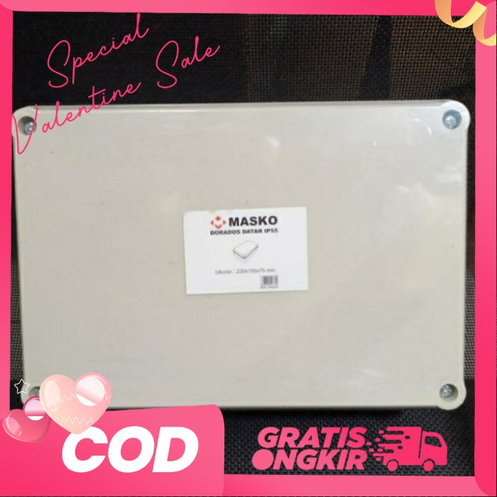 Jual MASKO Duradus Hitam Putih Datar polos 220x150x75 Junction Box PVC ...