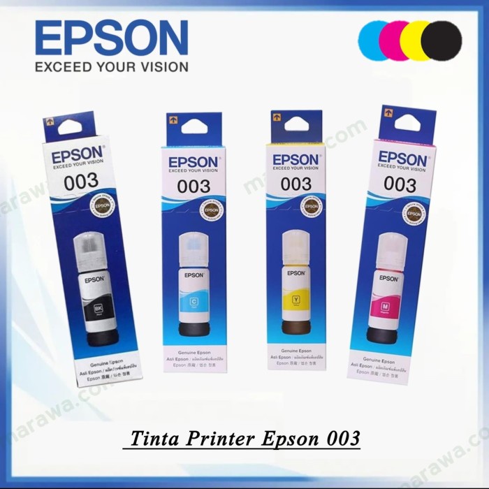 Jual Tinta Epson 003 Original Varian Color L1110 L3101 L3110 L3150 L5190 | Shopee Indonesia