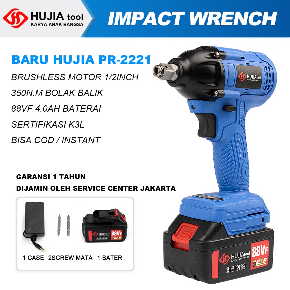 Jual 500N.M Impact wrench brushless murah 1/2 Inch impact baterai 88vf ...