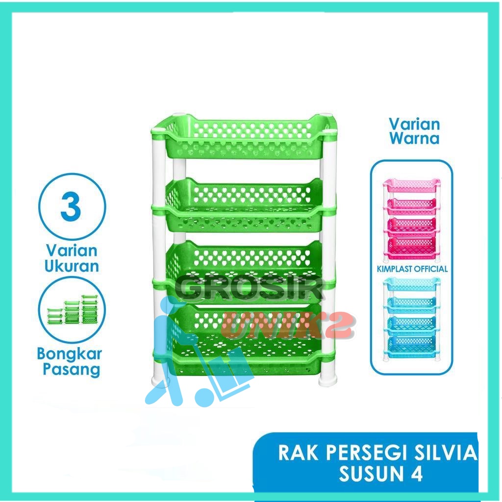 Jual KIMPLAST Rak Persegi Silvia Susun 4 / Rak Susun 4 Tingkat / Rak ...