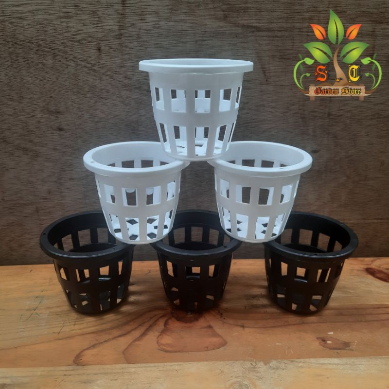 Jual POT BUNGA ANGGREK 10 GBL WARNA PUTIH & HITAM | POT TANAMAN HIAS ...