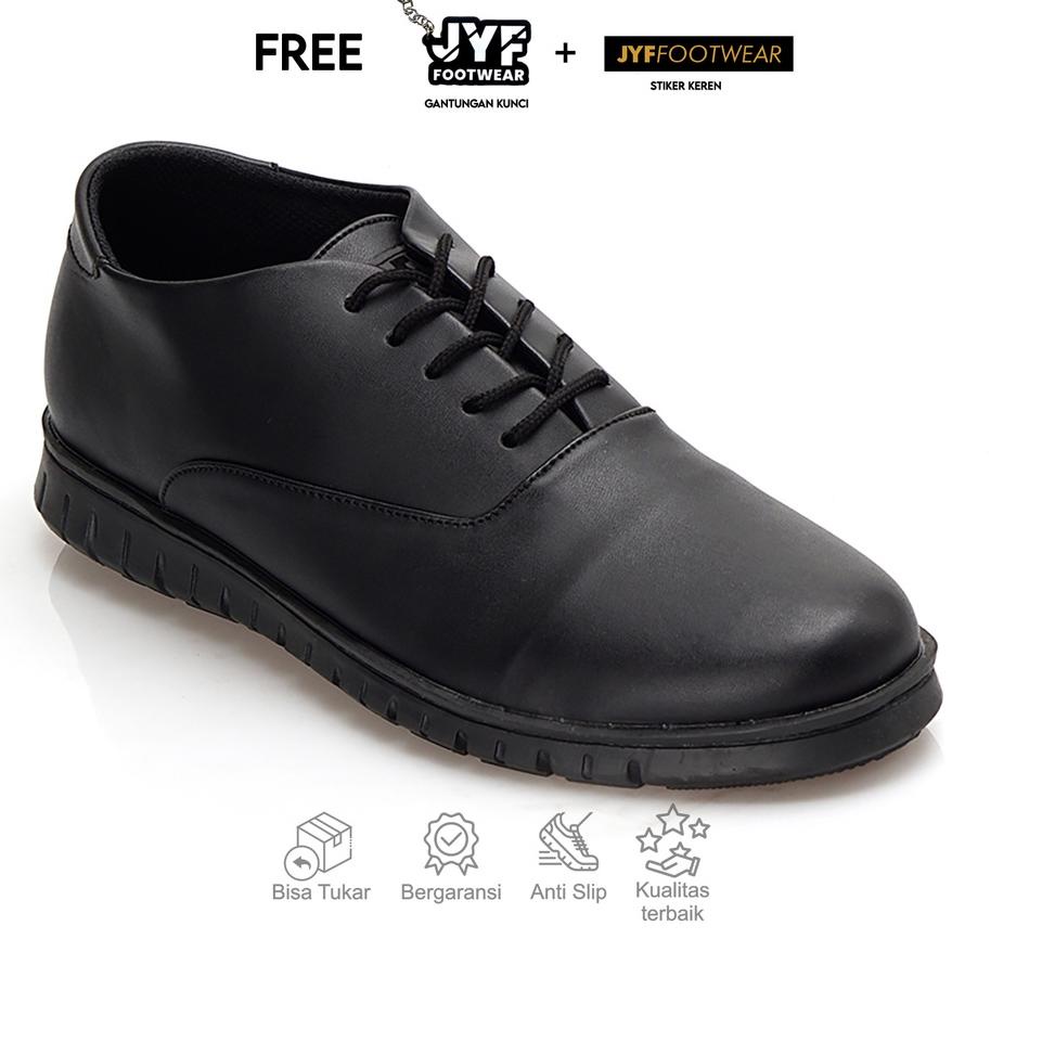Jual Viral JYF - Noble Black Sepatu Pantofel Formal Pria Formal Casual Kulit Kerja Resmi ...