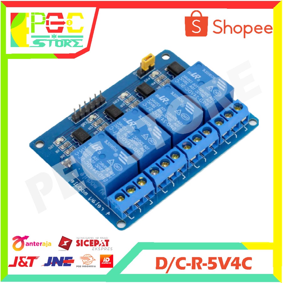 Jual 5V 4 CHANNEL RELAY WITH OUTPUT 250VAC 30VDC 10A MODULE | Shopee ...