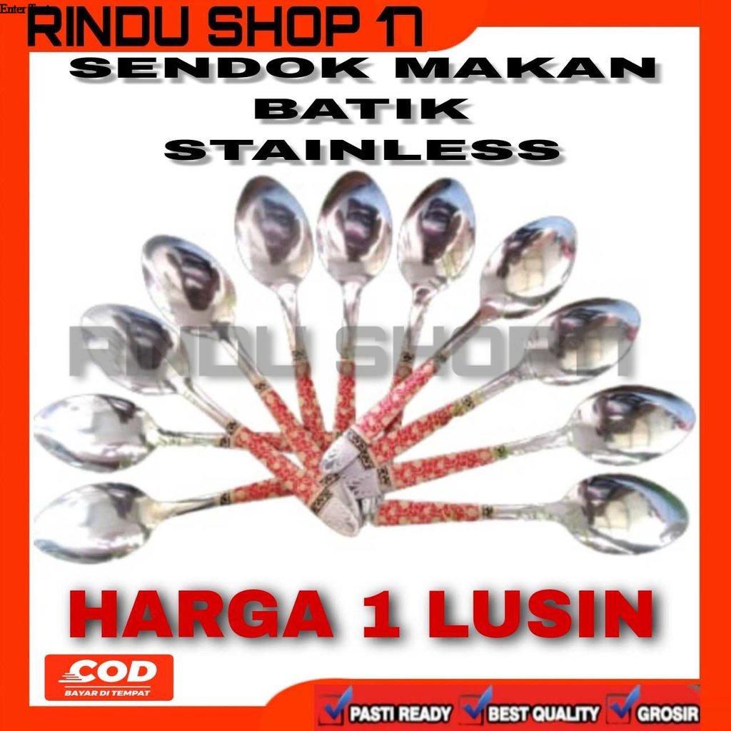 Jual SENDOK MAKAN BATIK STAINLESS 1 LUSIN SENDOK STAINLESS | Shopee ...