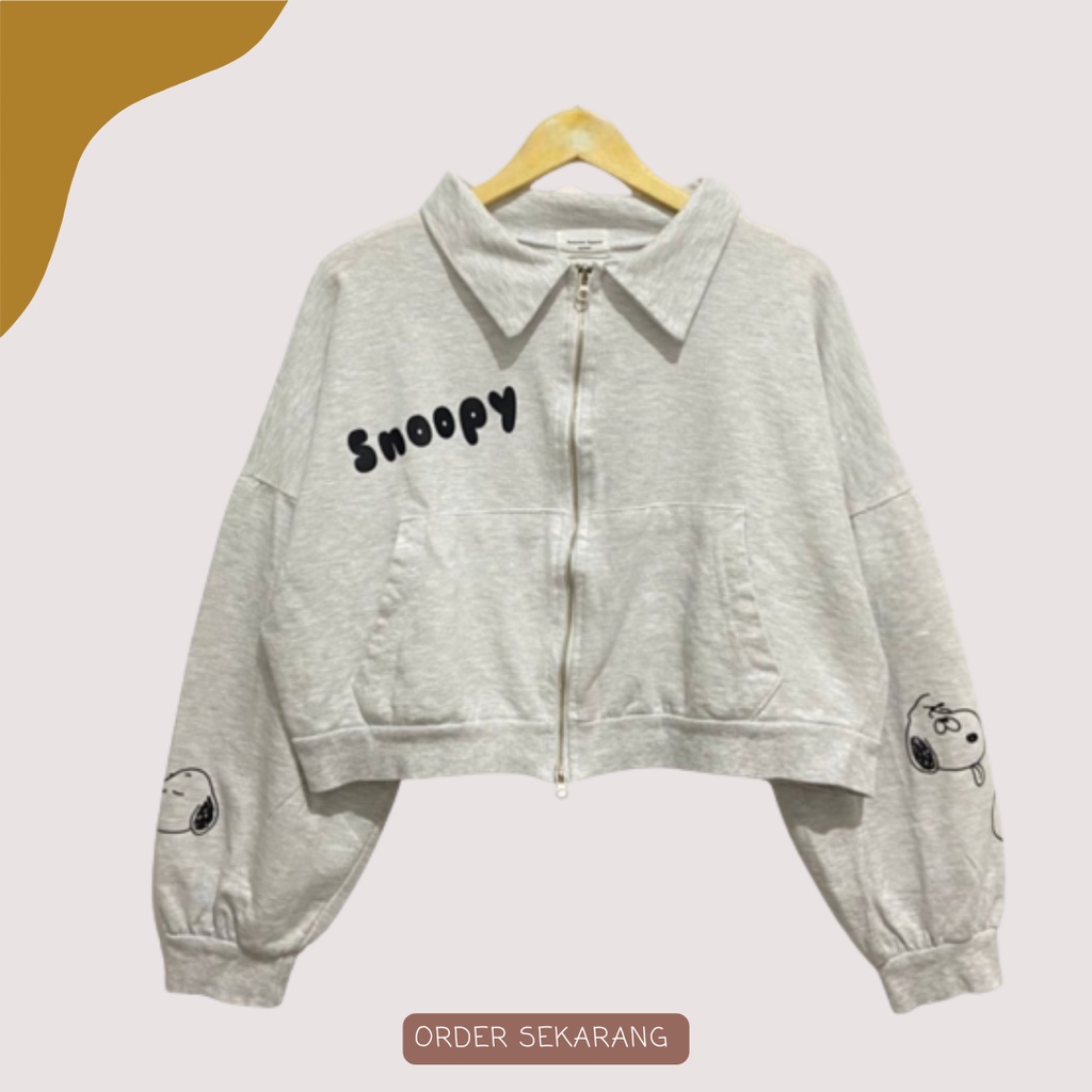 Jual ZIPPER WOW SNOOPY JACKET CROP TANPA TOPI (AKG) | Shopee Indonesia