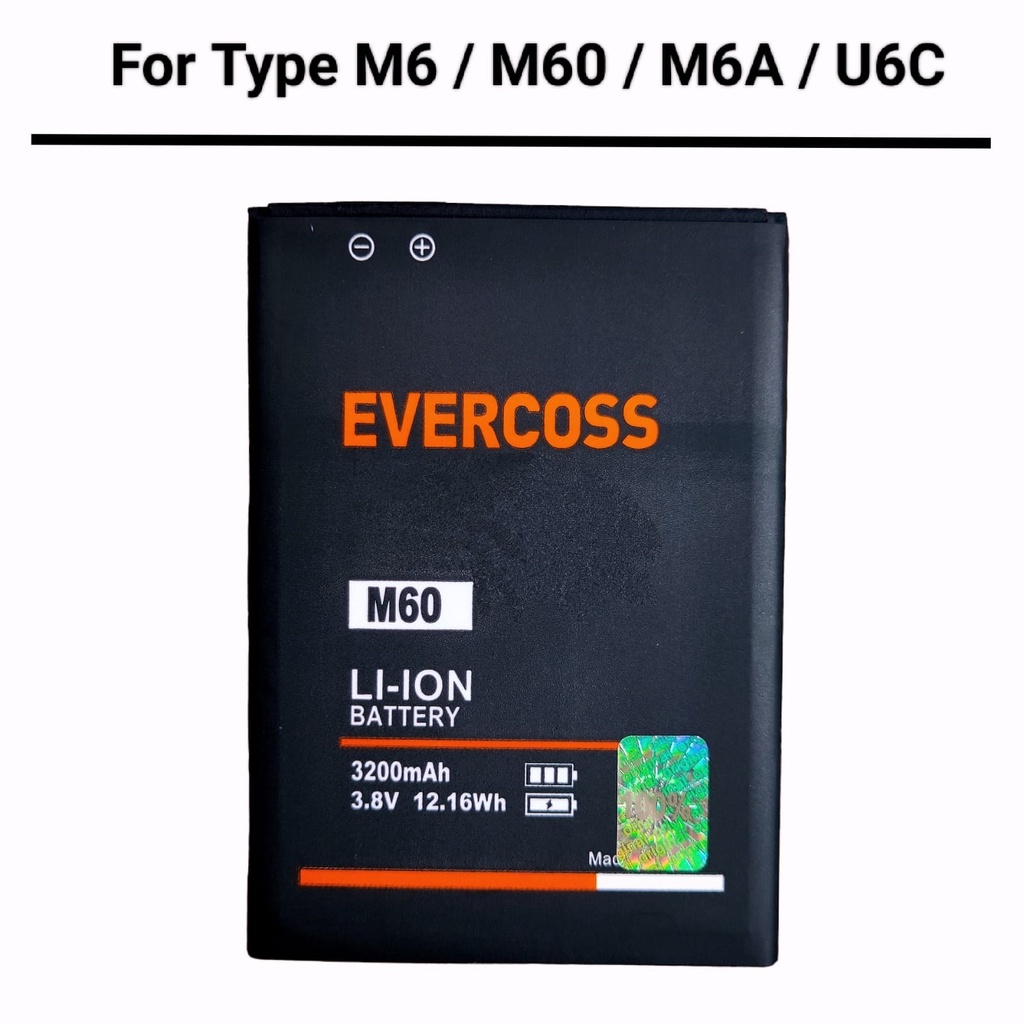 Jual Baterai For Evercoss M6 M60 M6A U6C Xtream 2 Prime Batre Original Batrai | Shopee Indonesia
