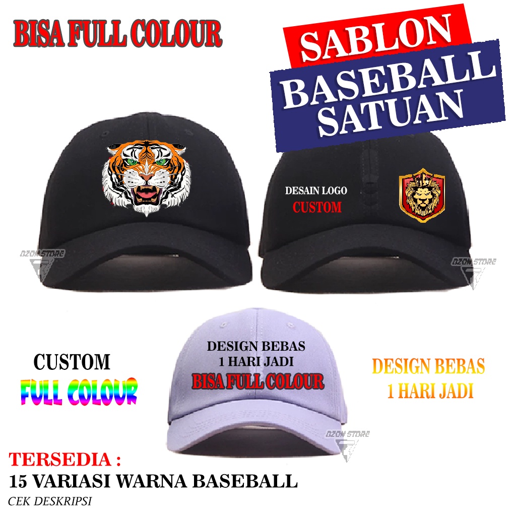 Jual Topi Custom Baseball Cap Tulisan Nama Sablon Gambar Dtf Logo ...