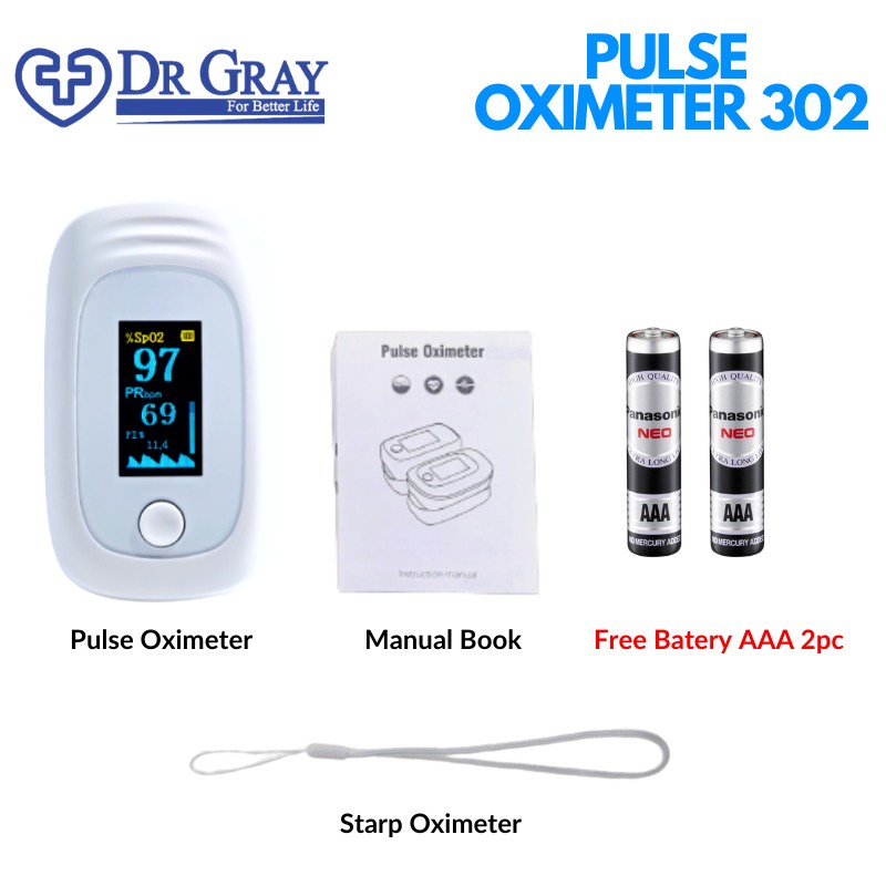 Jual Pulse Oximeter Finger Clip Alat Ukur Kadar Oksigen SpO2 OX302 DR ...