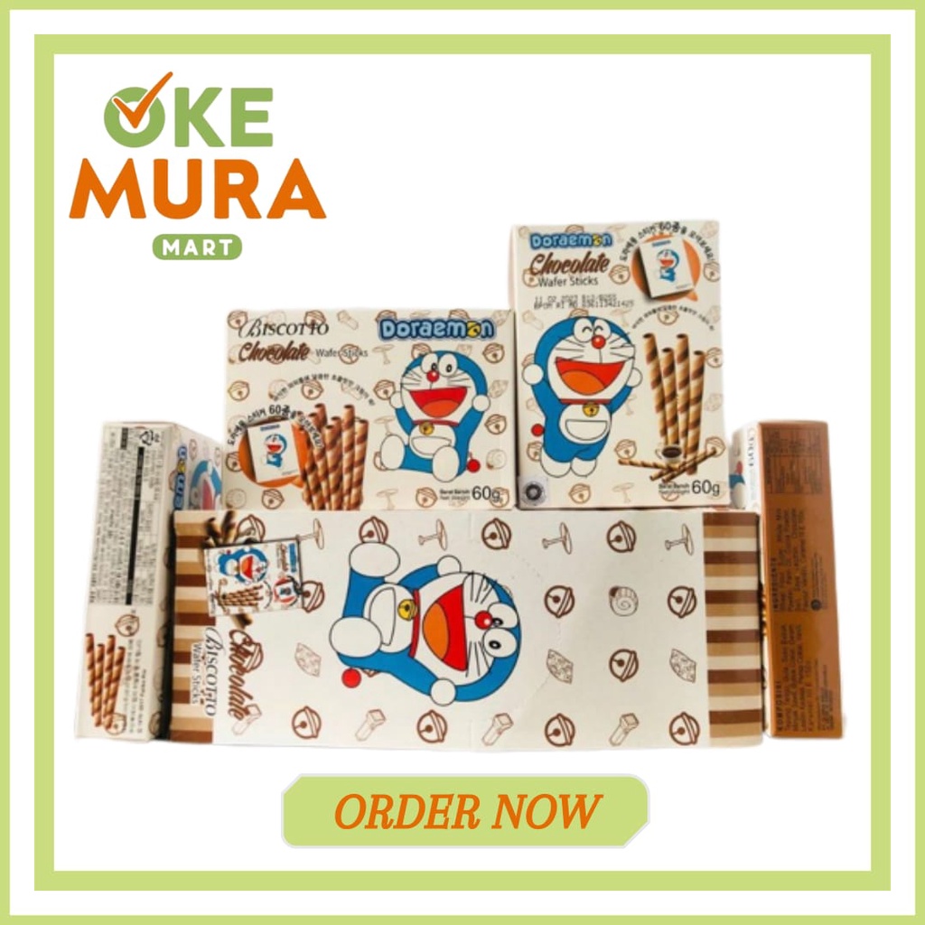 Jual BISKITOP BISKUIT ANAK DORAEMON RASA CHOCOLATE DAN VANILA 60 GR ...
