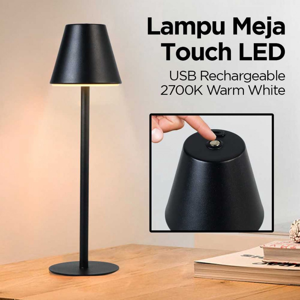Jual Lampu Meja Hias Touch LED Desk USB Rechargeable Warm White 1.5W ...
