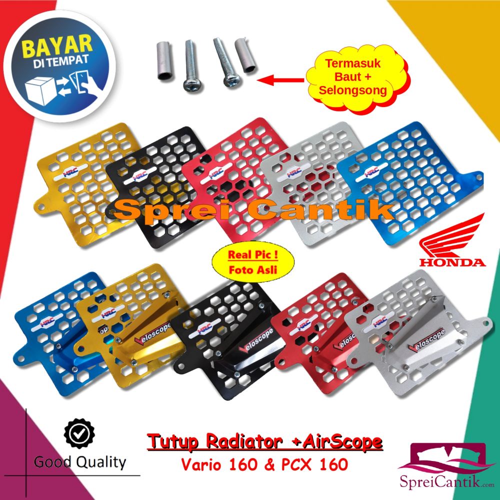 Jual Cover Tutup Radiator PCX 160 / VARIO 160 ABS CBS Bahan Besi CNC ...