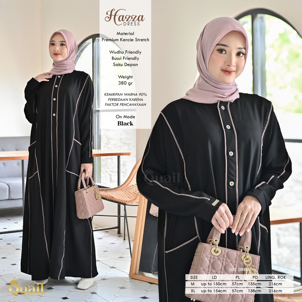 Jual Abaya HAZZA Quail Hijab Original Gamis Kenzie Premium Terbaru M XL ...