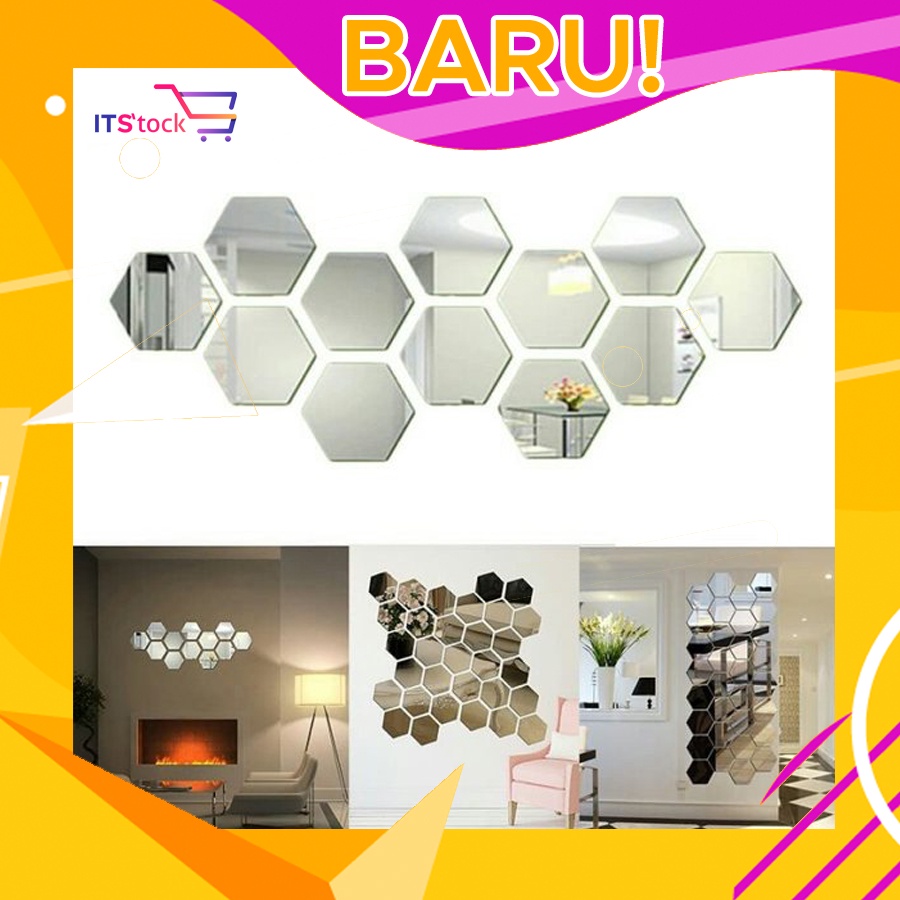 Jual Cermin Akrilik Tempel Hexagonal Segi 6 Honeycomb Anti Pecah Kaca ...