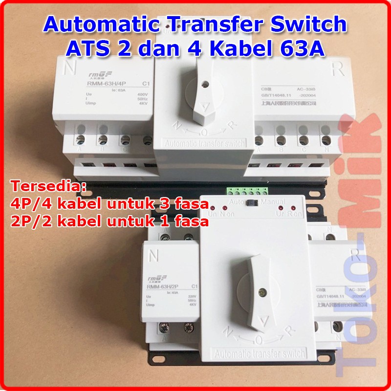 Jual ATS Automatic Transfer Switch 63A 2P 4P Otomatis PLN Gensel Inverter | Shopee Indonesia