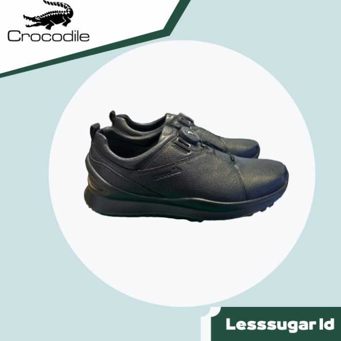 Jual Sepatu CROCODILE Original Kulit Asli Model Fitgo Warna Hitam CR ...