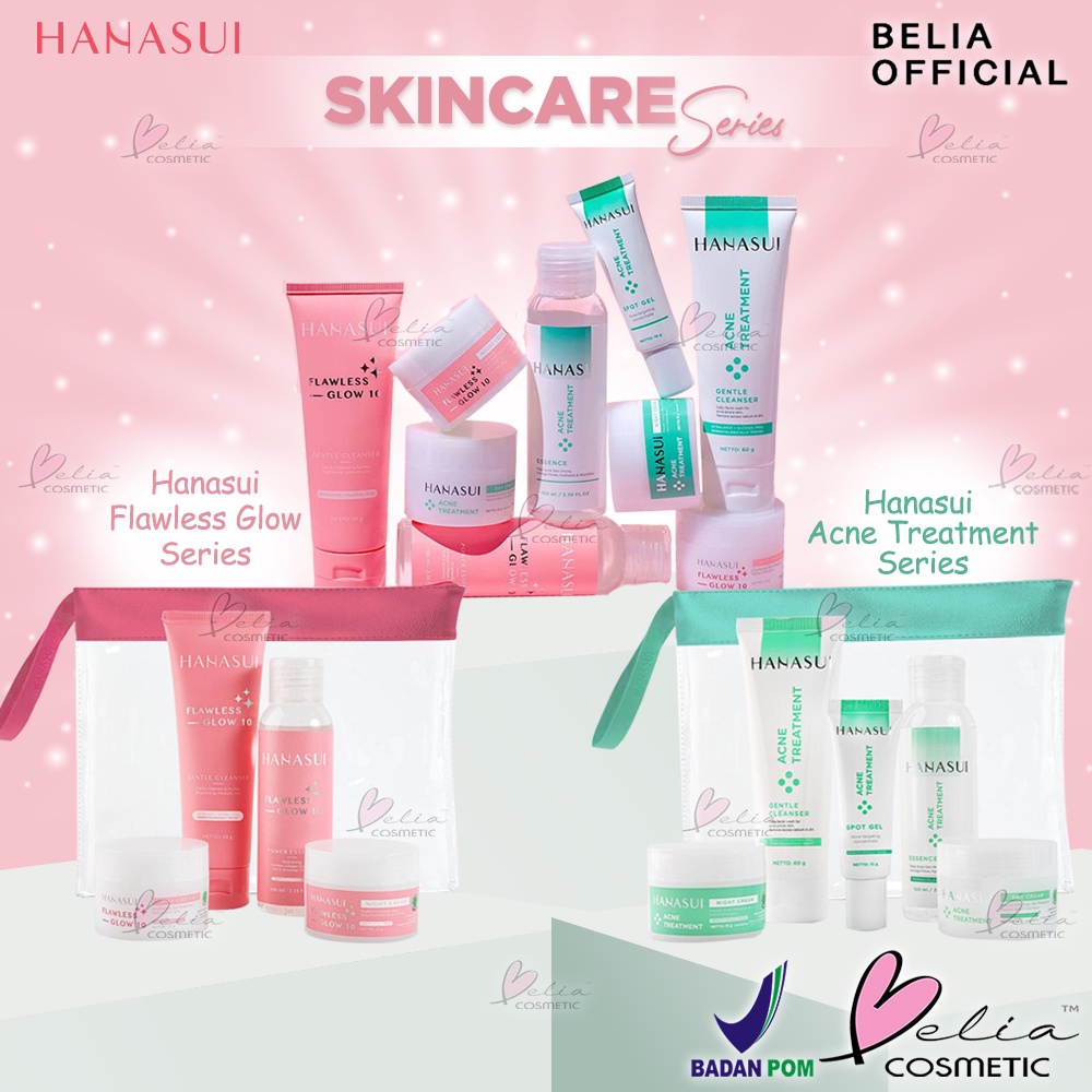 Jual BELIA HANASUI SKINCARE Set | Flawless Glow 10 Set | Acne Treatment ...