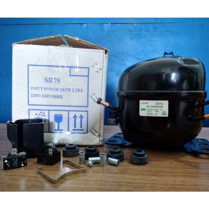 Jual KOMPRESOR KULKAS/COMPRESSOR KULKAS 2 PINTU MERK FUJI SR75 BARU 1/5 ...
