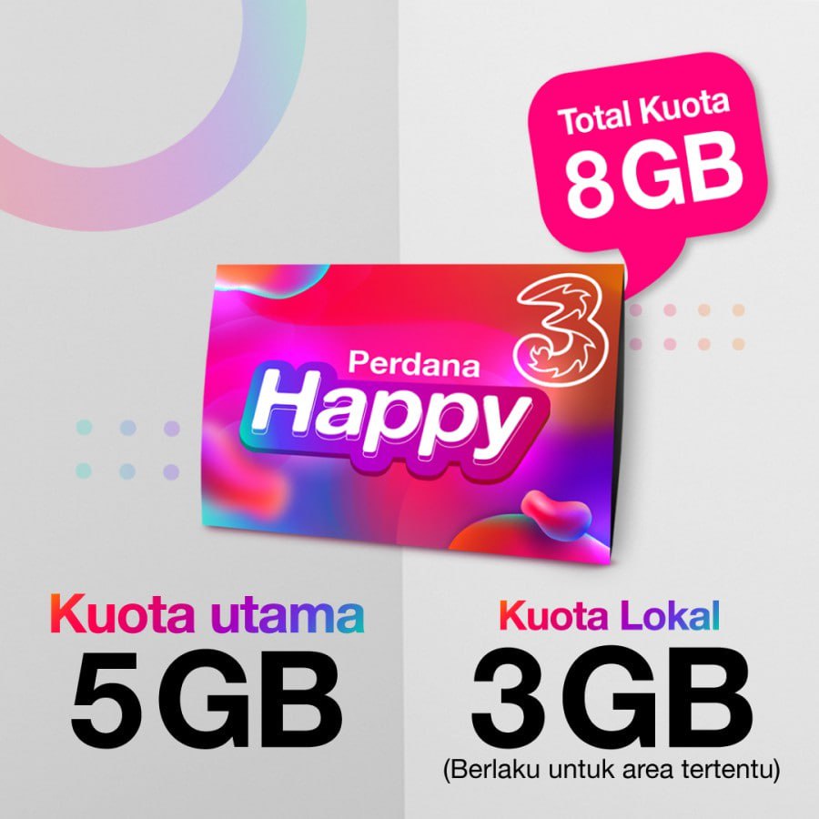 Jual Perdana Three Happy 5 GB | Shopee Indonesia