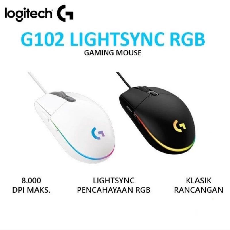 Jual Logitech G102 Lightsync Gaming Mouse Sejuta umat | Shopee Indonesia