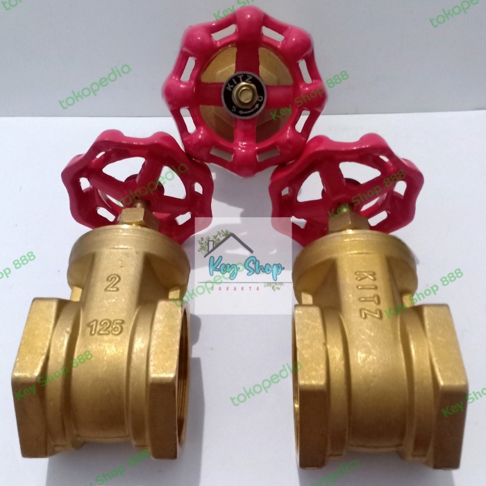 Jual Laku Gate Valve Kuningan Kitz 2 Inch Stop Kran Kuningan 2" Harga ...