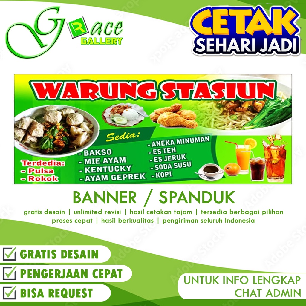 Jual Cetak Banner / Spanduk Benner Murah Free Desain (SATU HARI JADI ...