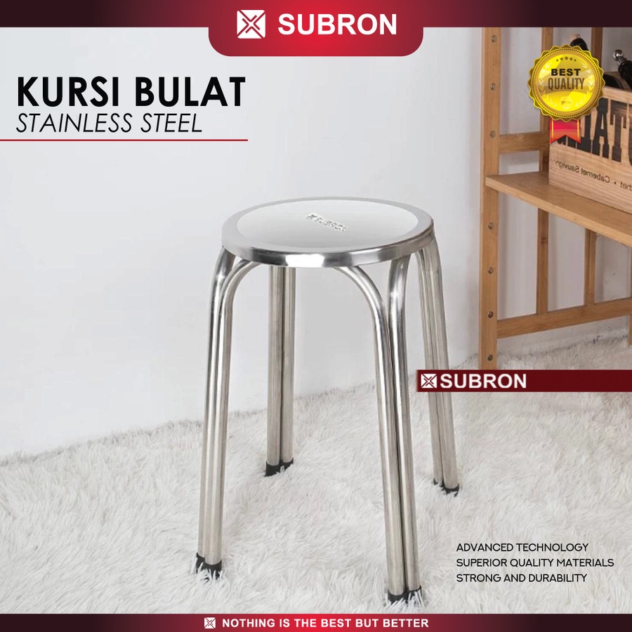 Jual Kursi Baso Bulat Stainless Steel Tebal - Subron | Shopee Indonesia