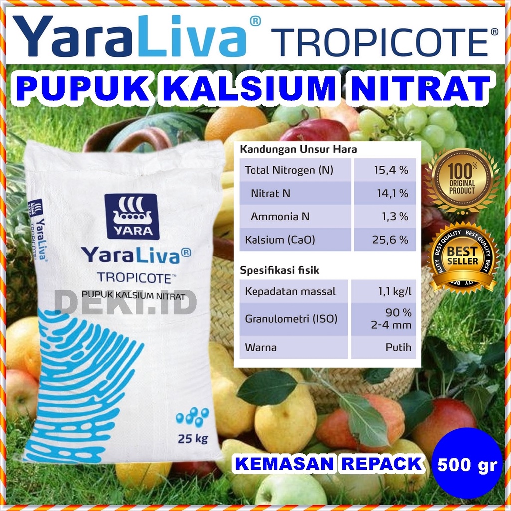 Jual Pupuk Kalsium Nitrat YaraLiva Tropicote Kemasan Repack 500 gr ...