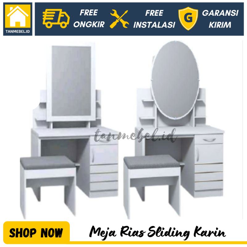 Jual Meja Rias Sliding Full White Meja Rias Minimalis Meja Rias Cermin ...
